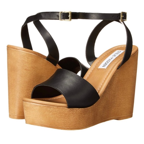 Steve Madden | Shoes | Steve Madden Welsh Black Leather Shoes With Box ...